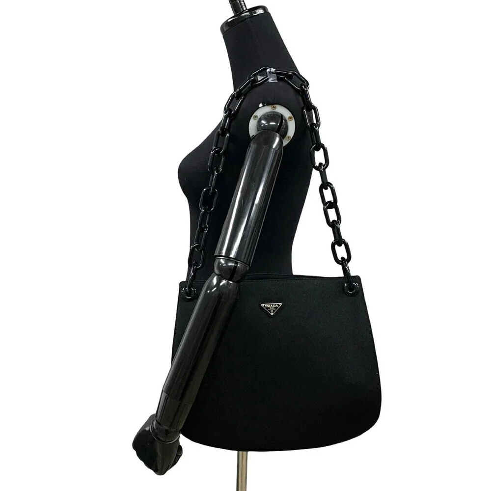 Prada | Bags | Prada Black Canvas Shoulder Bag | Poshmark